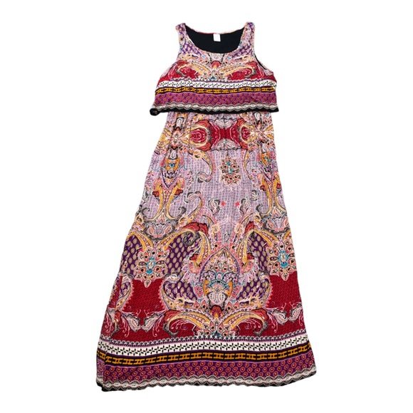 Bila | Dresses | Bila Womens Boho Chic Flounce Multicolor Maxi Dress ...